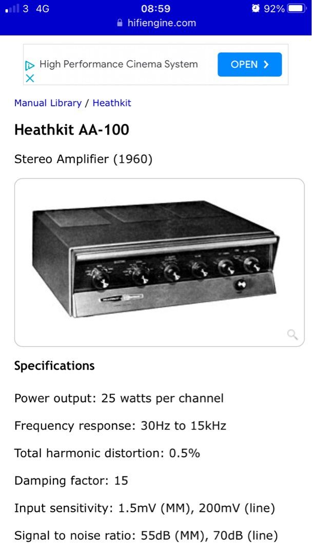 Heathkit AA-100 Vintage Integrated Stereo Tube Amplifier, Audio ...