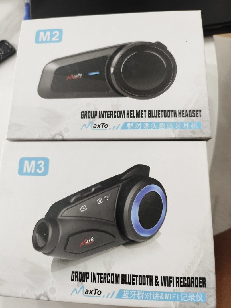 Helmet Bluetooth headset intercom M2 M3 with camera, Motorcycles ...