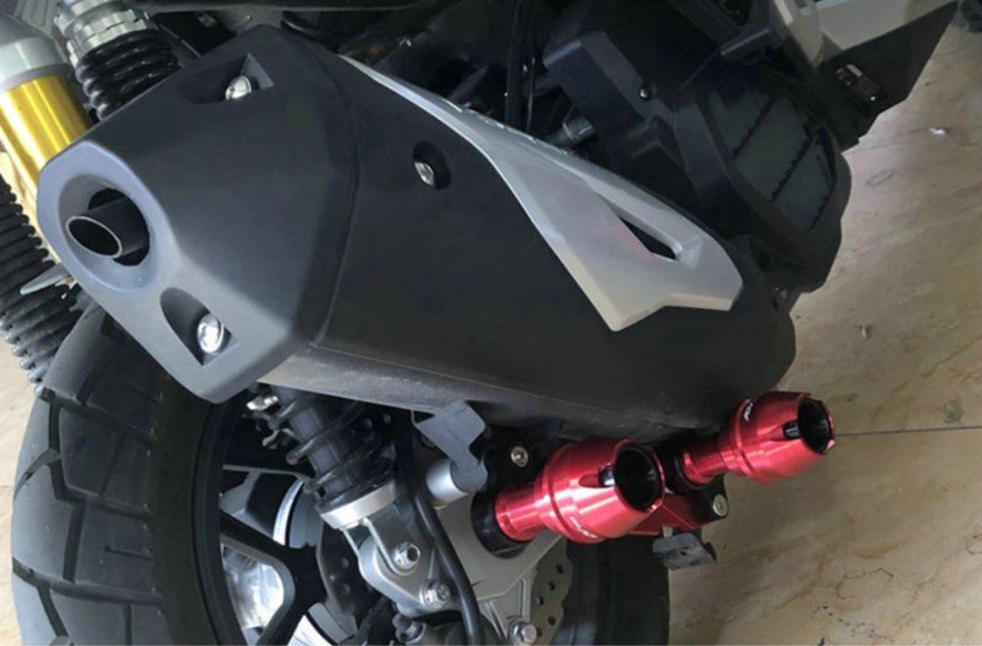 Honda ADV 160 exhaust sliders, Motorcycles, Motorcycle Accessories on ...