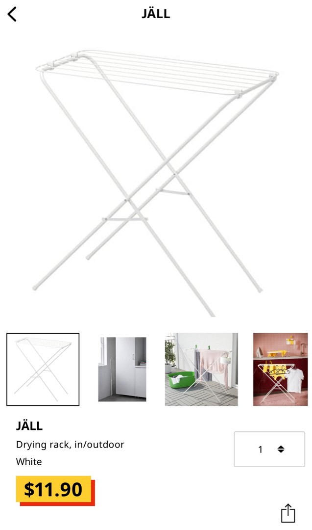 IKEA Clothes Drying Rack, Furniture & Home Living, Home Improvement ...