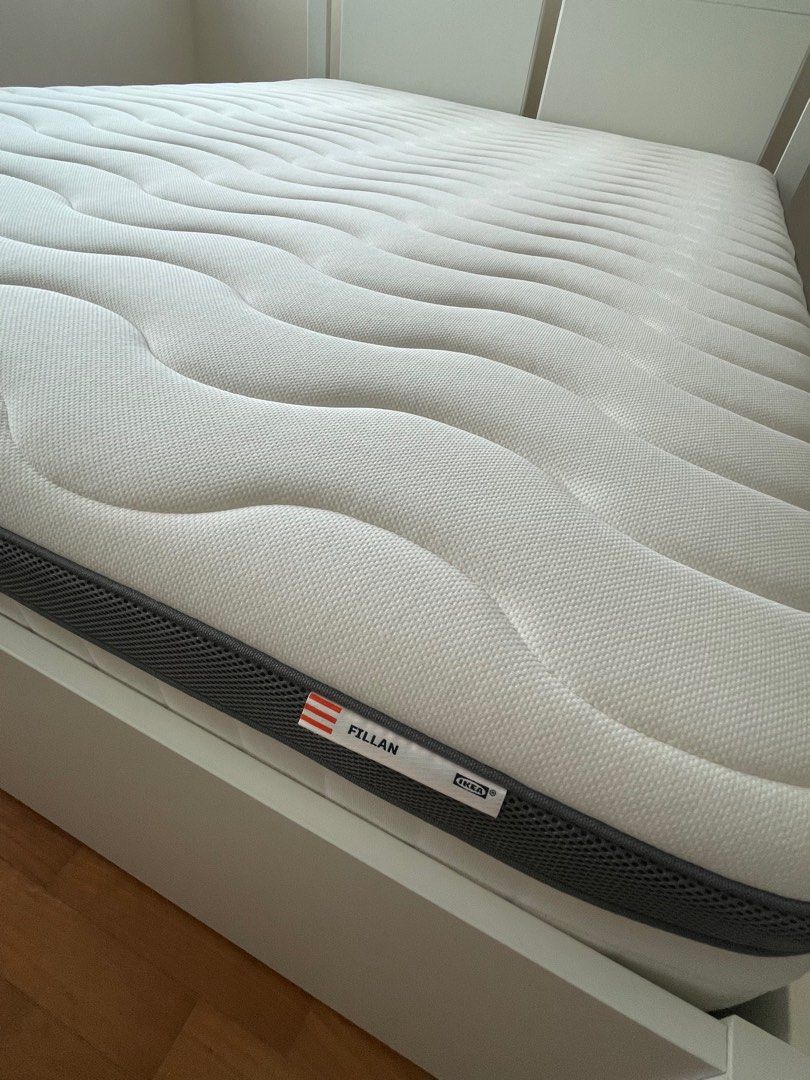 IKEA Queen Size Bed Frame 150 x200 with 4 Storage Boxes, Furniture & Home Living, Furniture, Bed ...