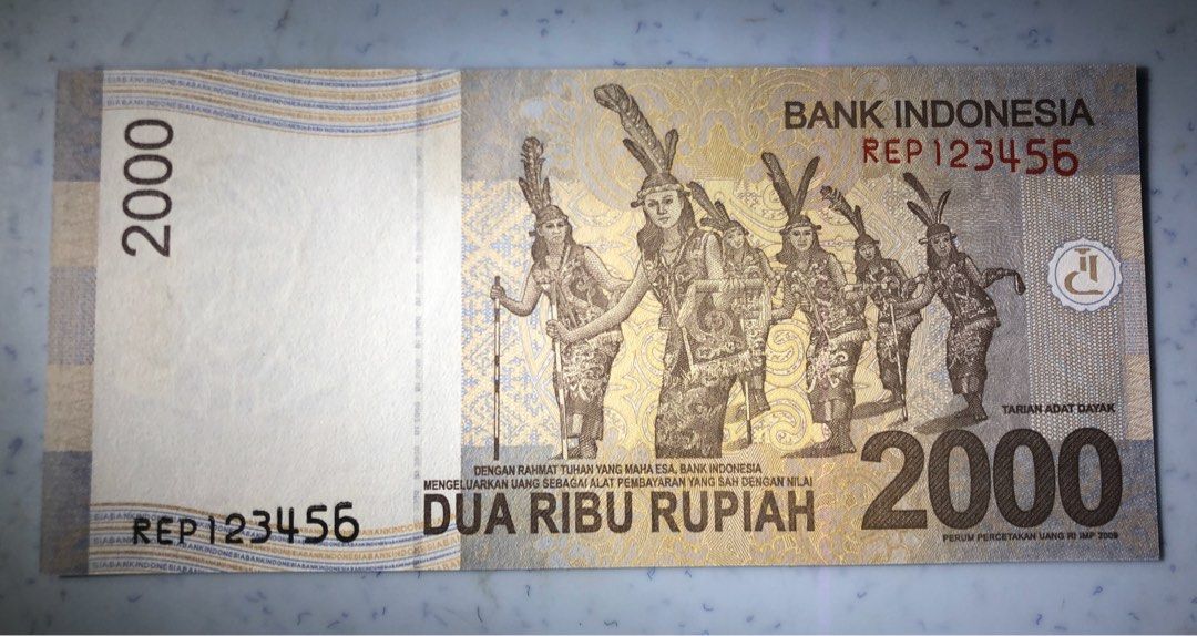 Indonesia Dua Ribu Rupiah (Ascending Ladder S/N), Hobbies & Toys ...