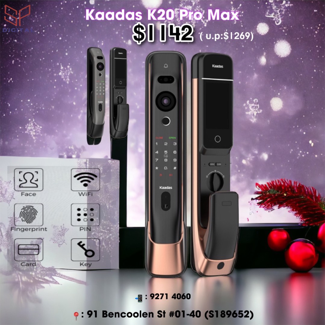 Kaadas K20 Pro Max digital door lock with face recognition, wifi , 2 ...