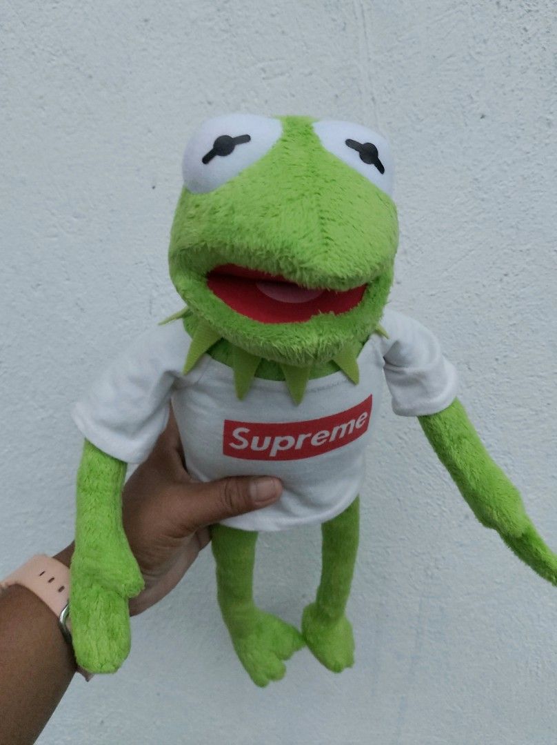 Kermit the Frog TY Beanie x Supreme Plush Stuffed Toy, Hobbies & Toys ...
