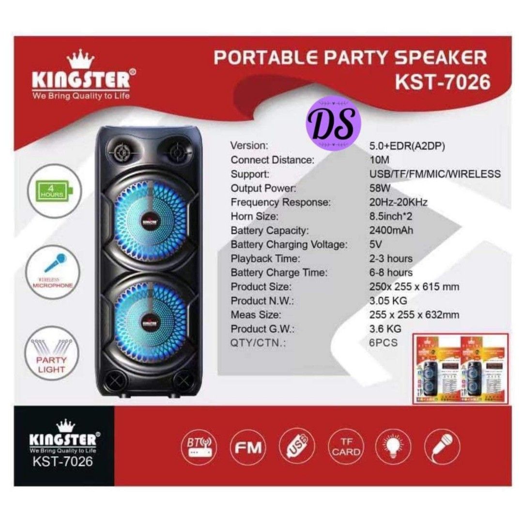 KST-7026 BLUETOOTH SPEAKER, TV & Home Appliances, TV & Entertainment ...