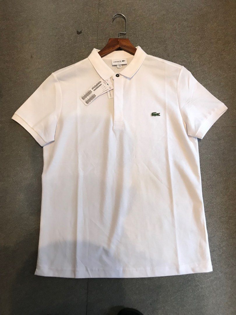 Lacoste White Polo Shirt Slim-Fit, Men's Fashion, Tops & Sets, Tshirts & Polo Shirts on Carousell