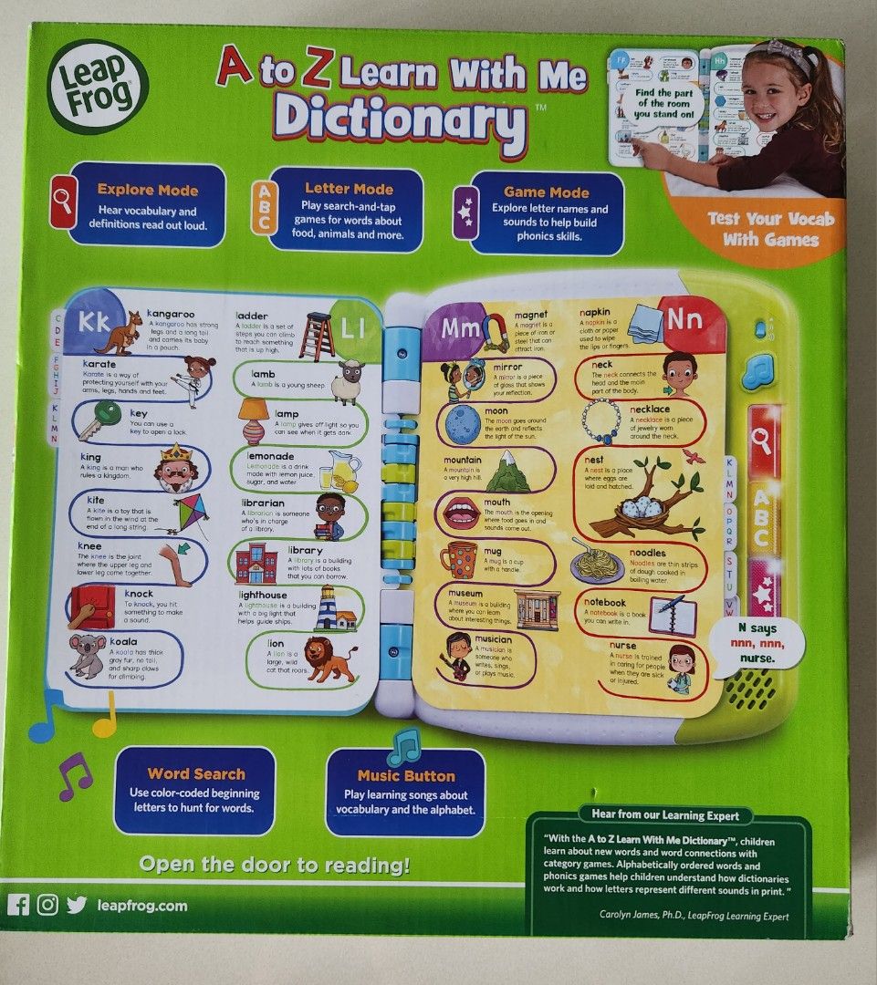 Leapfrog A to Z dictionary, Hobbies & Toys, Toys & Games on Carousell