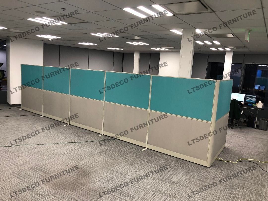 L-SHAPE TYPE HIGH PANEL PARTITION/MODULAR DIVIDER FULL FABRIC OFFICE ...