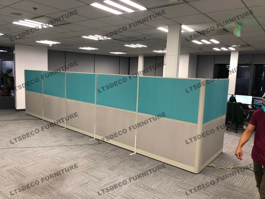 L-SHAPE TYPE HIGH PANEL PARTITION/MODULAR DIVIDER FULL FABRIC OFFICE ...