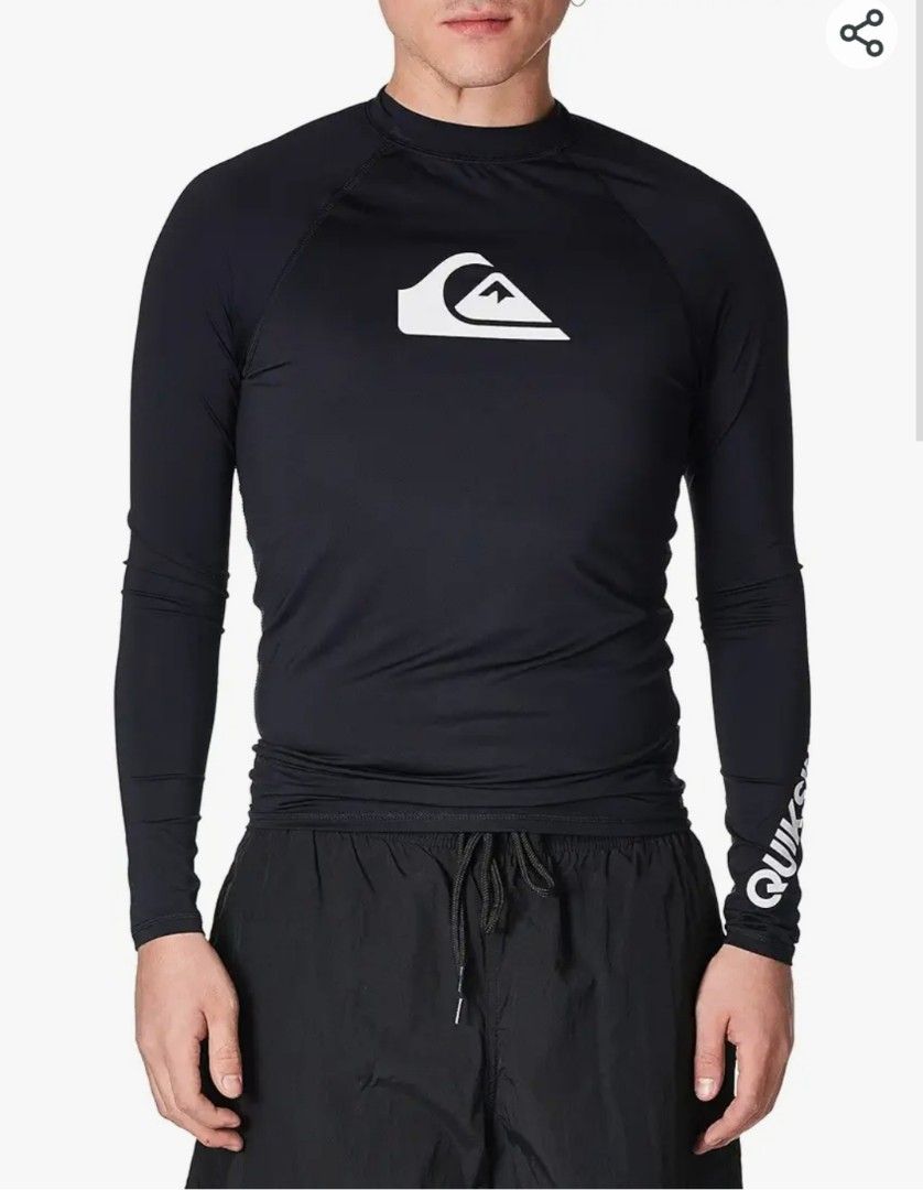 (M) QUICKSILVER MEN'S ALL TIME LONG SLEEVE RASHGUARD TOP, Men's Fashion ...