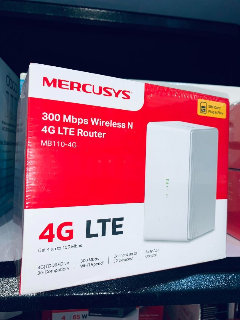 Mercusys 4G LTE Router 300Mbps Wireless N MB110-4G, Computers & Tech ...