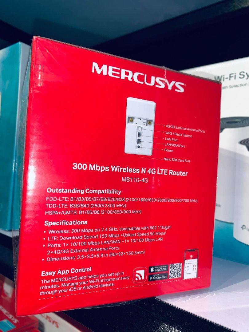Mercusys 4G LTE Router 300Mbps Wireless N MB110-4G, Computers & Tech ...