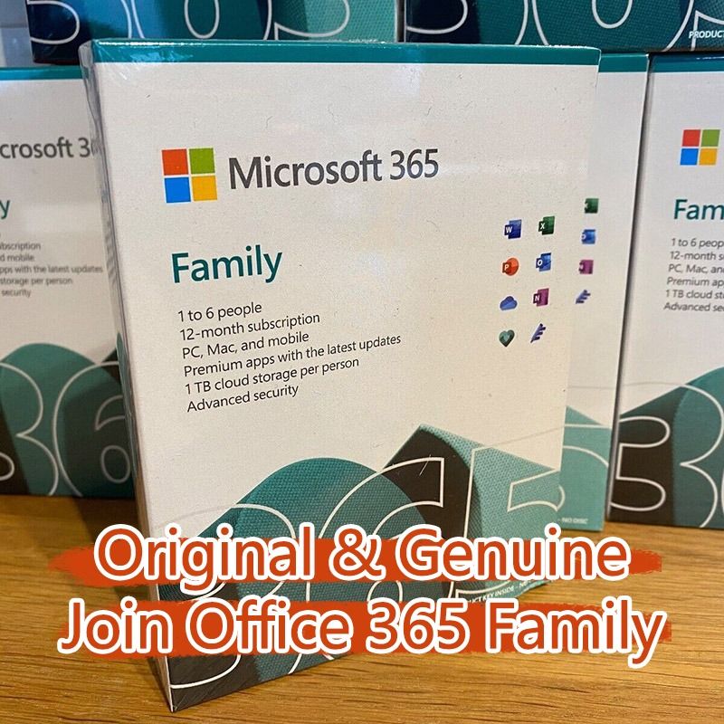 MICROSOFT 365 Family Subscription Office 365 UPGRADE FULL FEATURES ...