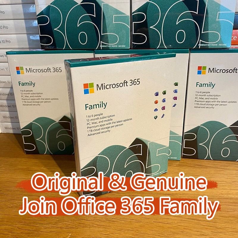 MICROSOFT 365 Family Subscription Office 365 UPGRADE FULL FEATURES ...