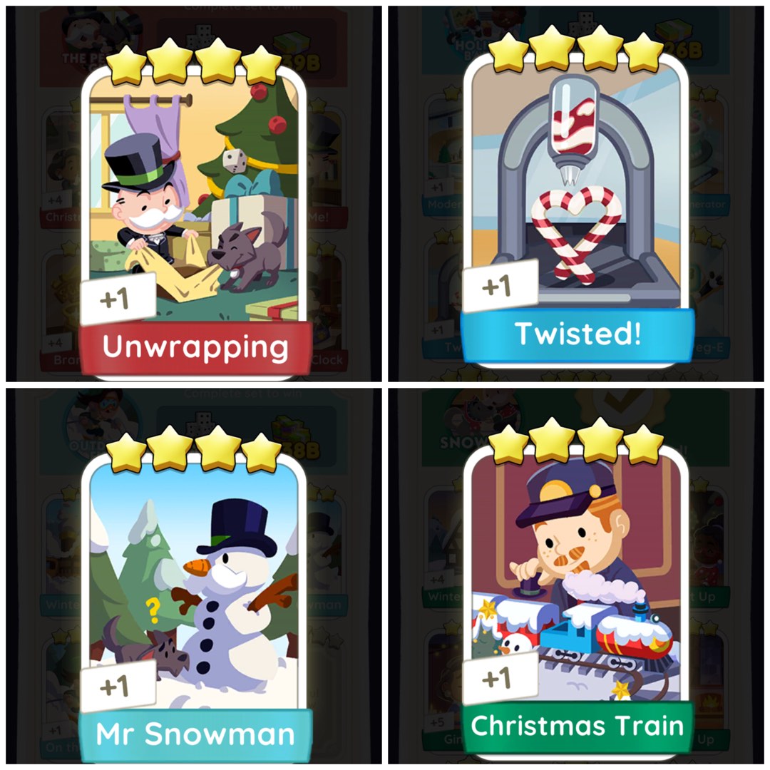 Monopoly Go 4 Star Stickers Unwrapping, Twisted, Mr Snowman & Christmas ...