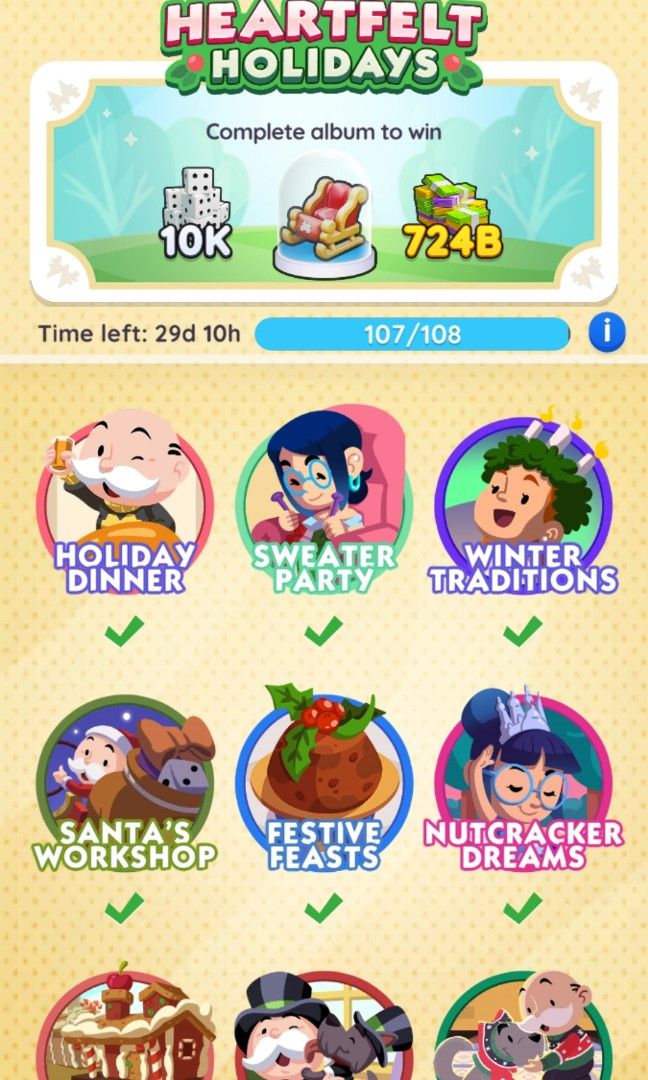 Monopoly go heartfelt holiday 1-5 stars stickers available for sales! 1 ...