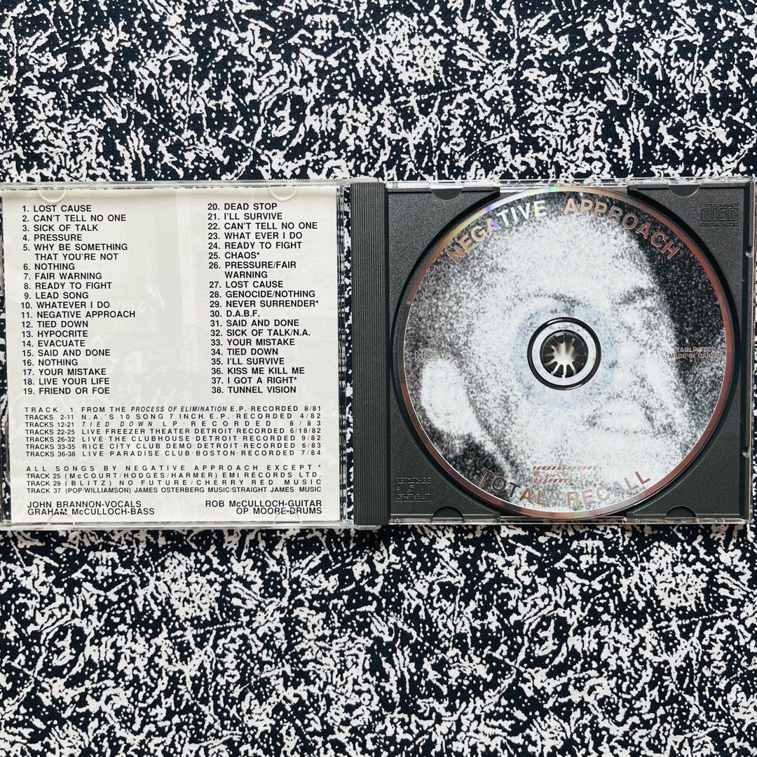 Negative Approach - Total Recall CD, Hobbies & Toys, Music & Media, CDs ...