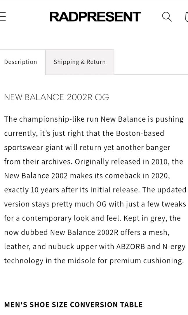 New Balance 2002R OG Grey with box, Men's Fashion, Footwear, Sneakers ...
