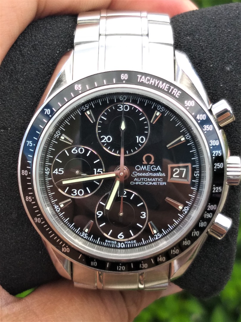 OMEGA SPEEDMASTER CHRONOGRAPH BLACK DIAL, Luxury, Watches on Carousell