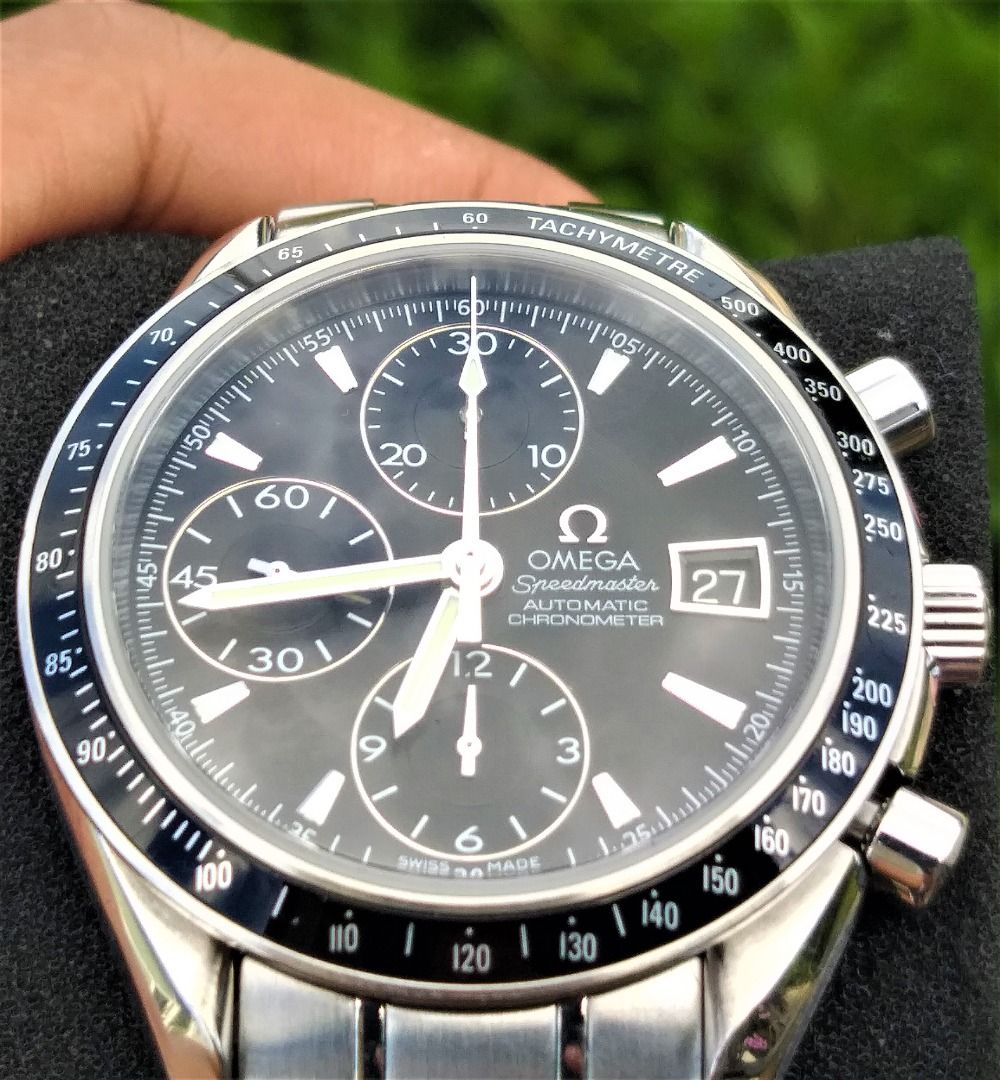 OMEGA SPEEDMASTER CHRONOGRAPH BLACK DIAL, Luxury, Watches on Carousell