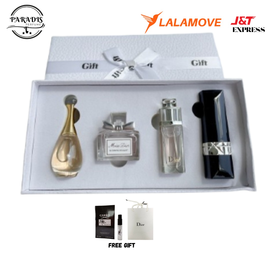 ORIGINAL AUTHENTIC DIOR GIFT SET 4IN1 ( 3X5ML, WITH LIPSTICK), Beauty ...