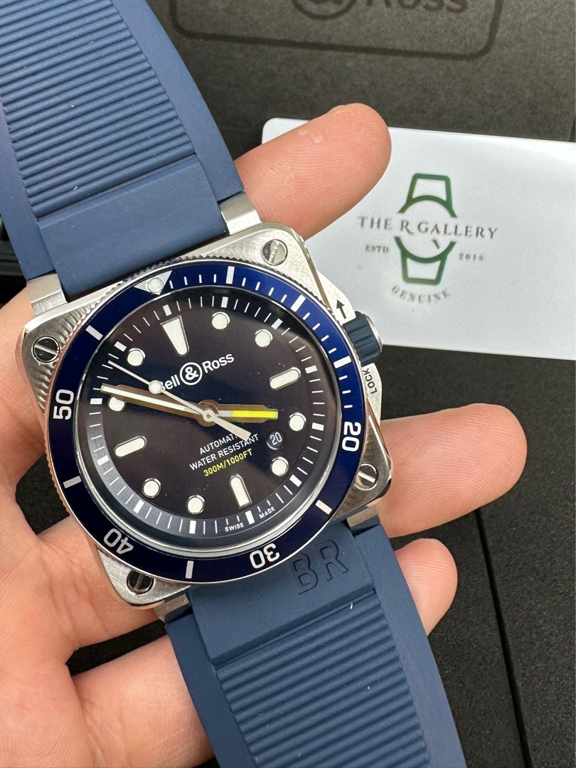 Original Bell&ross BR03-92 blue steel diver BR0392-D-BU-ST/SRB, Men's ...