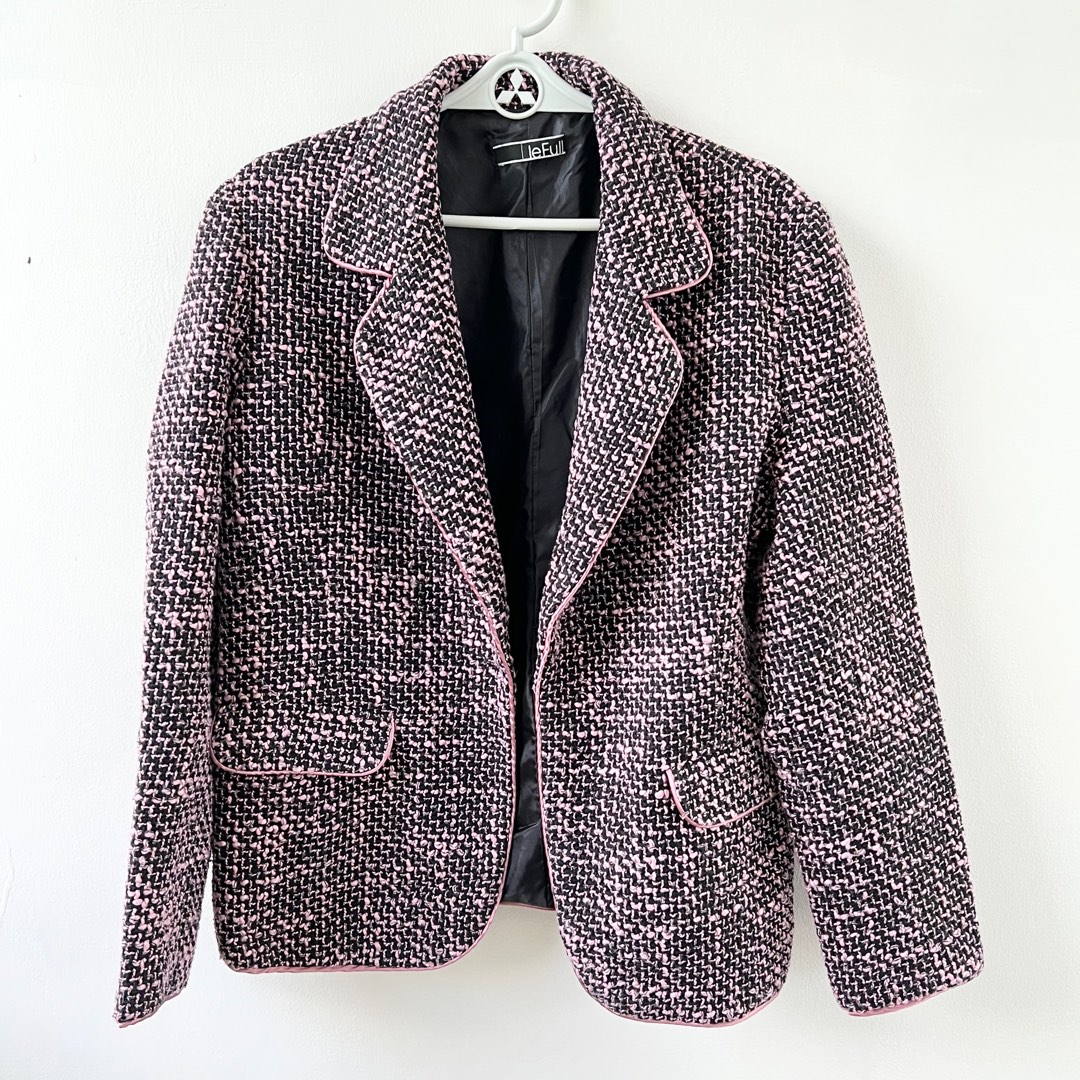 Pink tweed blazer, Women's Fashion, Coats, Jackets and Outerwear on ...