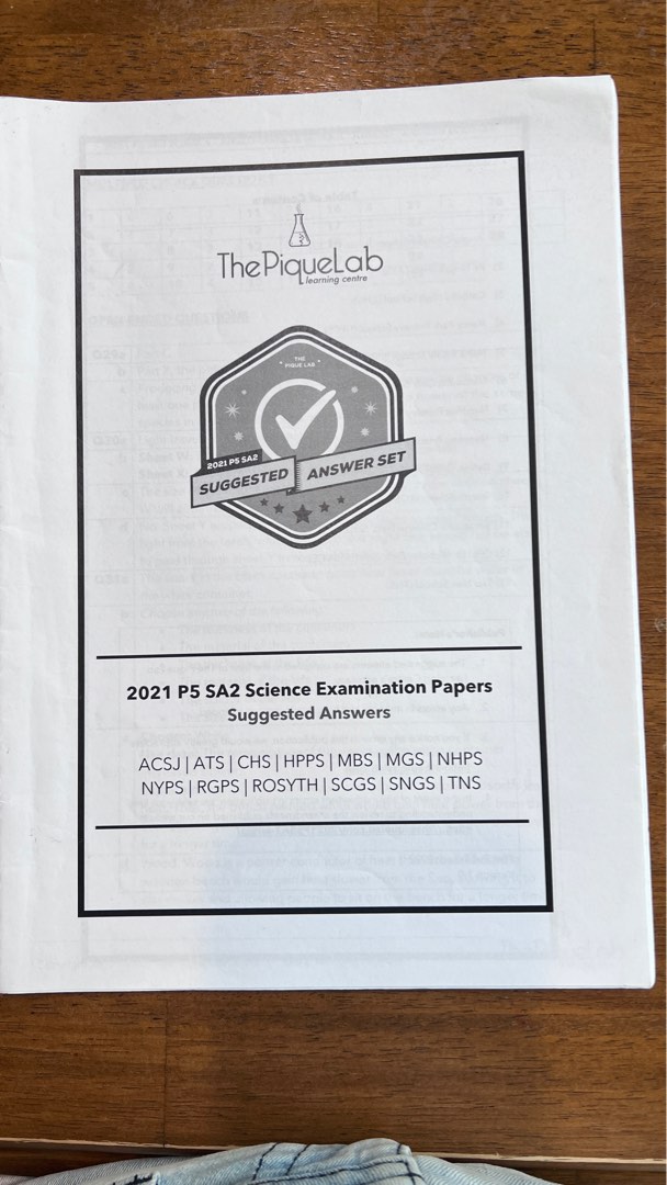 PIQUE L P5 SA2 2021 suggested answers original, Hobbies & Toys, Books ...