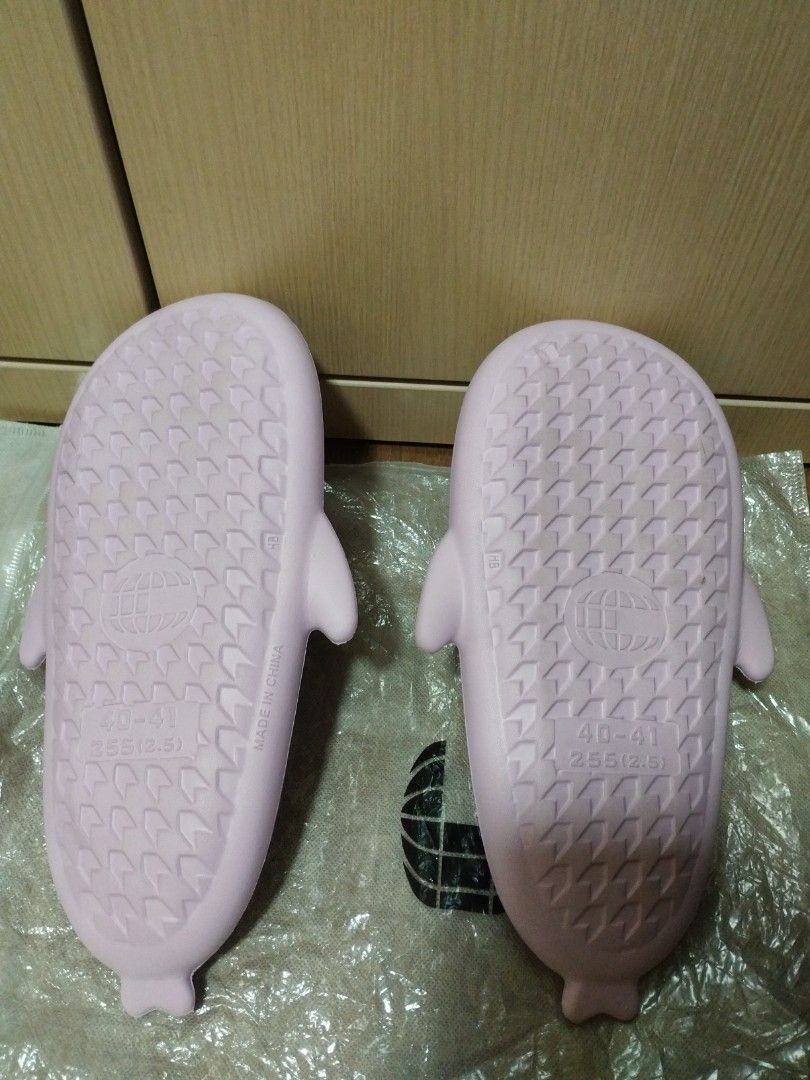 Purple Shark Slides, Women's Fashion, Footwear, Flipflops and Slides on ...