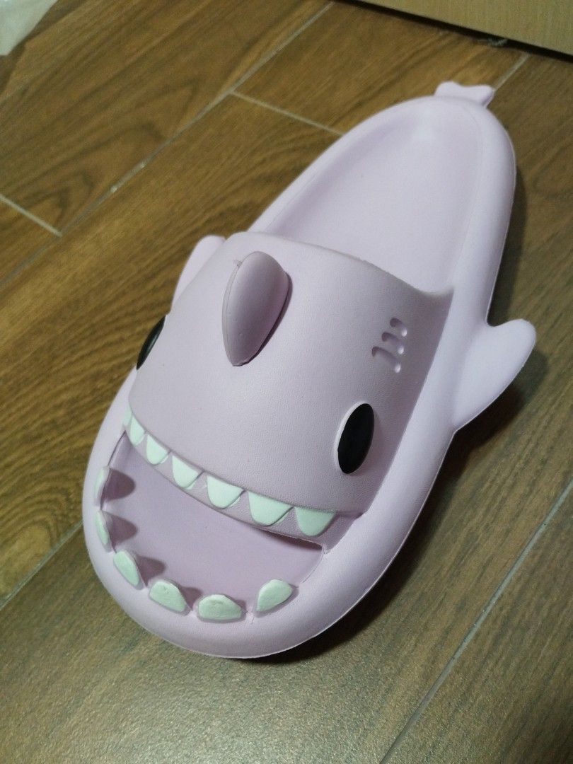 Purple Shark Slides, Women's Fashion, Footwear, Flipflops and Slides on ...
