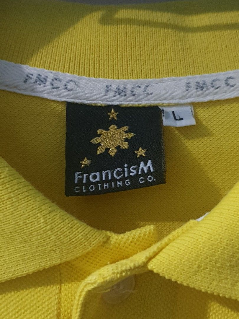 Rare vintage fmcc 3 stars & a sun francis m polo shirt yellow burda ...