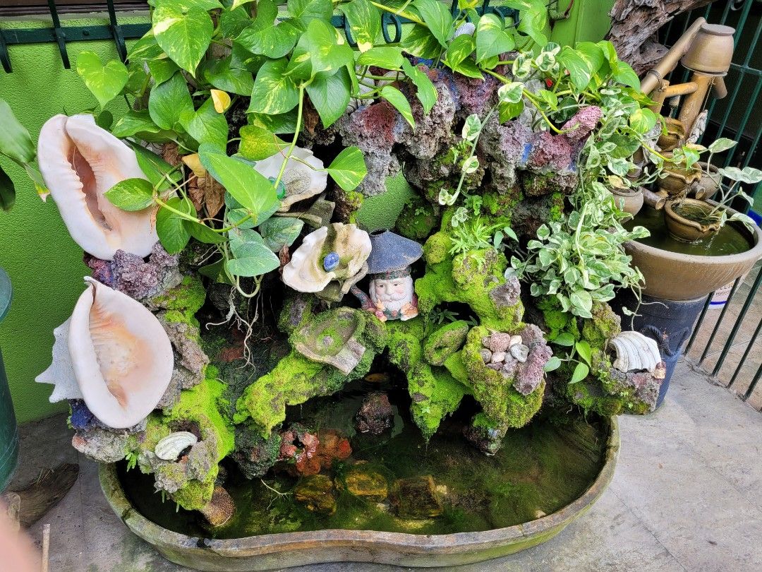 Real stone fish pond, Furniture & Home Living, Gardening, Pots ...