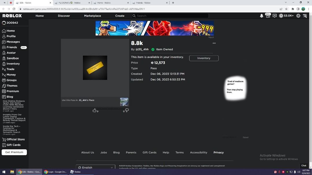 ROBLOX - 8.8K CT, Video Gaming, Gaming Accessories, In-Game Products on ...