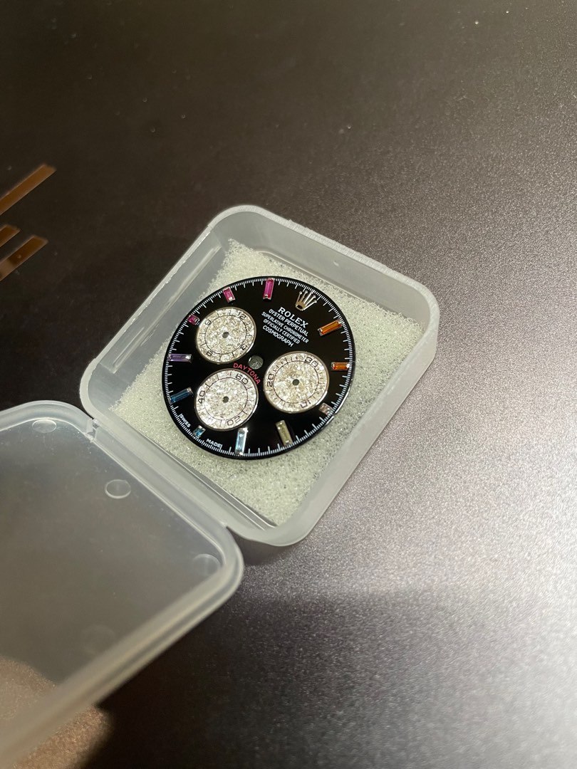 Rolex Daytona Rainbow Diamond Custom Dial, Luxury, Watches on Carousell