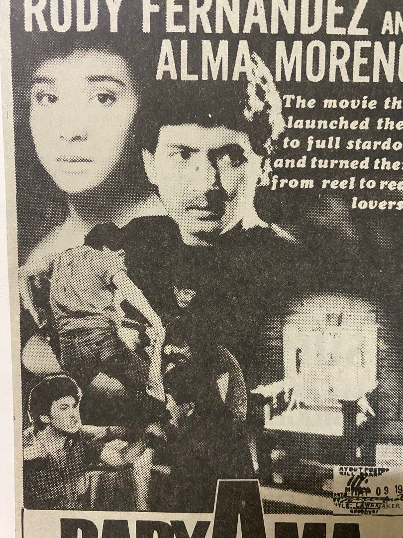 RUDY FERNANDEZ ALMA MORENO IN BABY AMA - Tagalog Filipino Old Newspaper ...