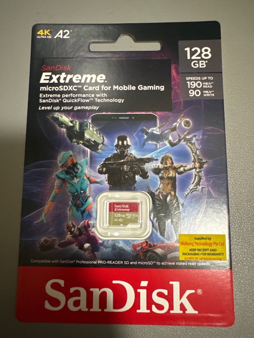 SanDisk Extreme MicroSD Card 128 GB (190Mb/s), Mobile Phones & Gadgets, Mobile & Gadget ...