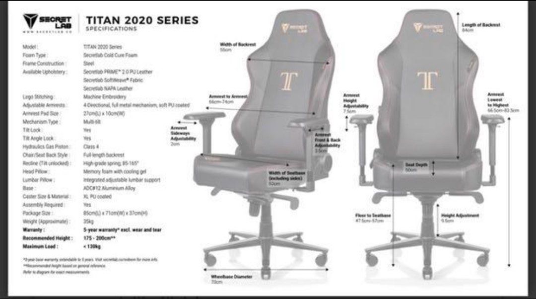 SecretLab Titan GOT House Targaryen 2020 Series, Furniture & Home ...