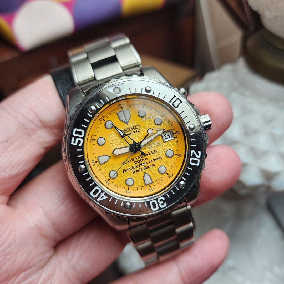 Seiko Scubamaster Kinetic Pippin Limited SBCW007, Men's Fashion ...