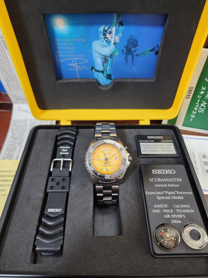 Seiko Scubamaster Kinetic Pippin Limited SBCW007, Men's Fashion ...