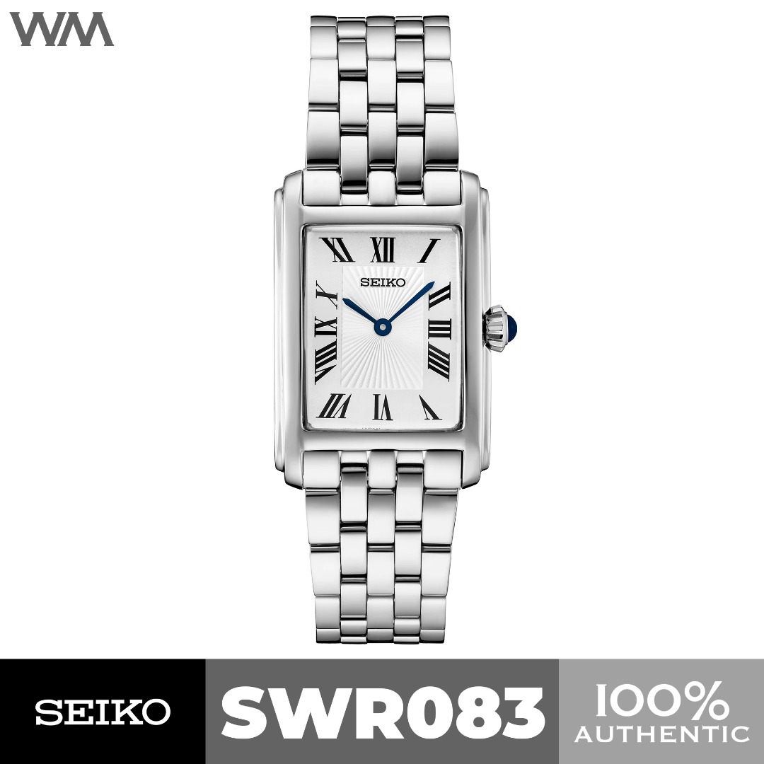 Seiko Tank Silver Cream Dial Quartz Stainless Steel Women's Watch ...