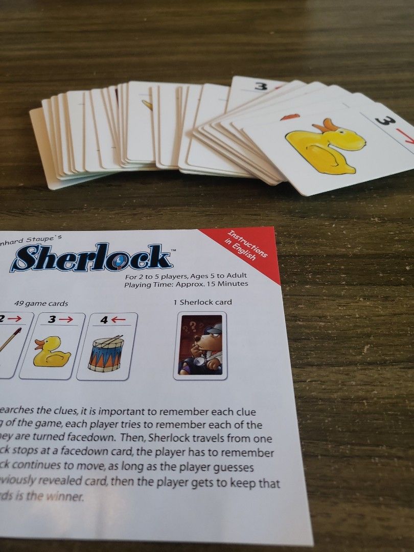 Sherlock memory game Children card game, Hobbies & Toys, Toys & Games ...