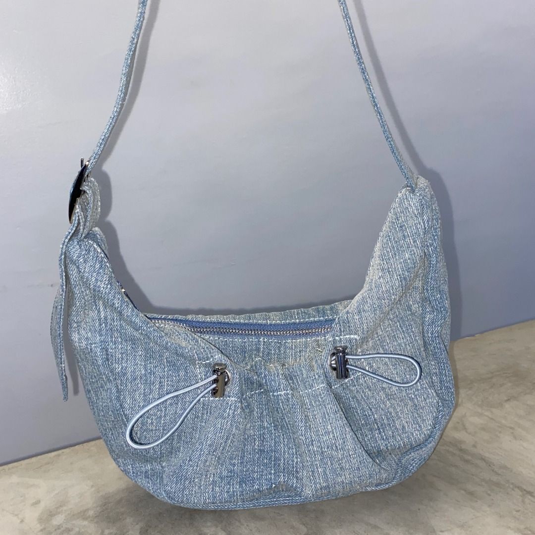 Shoulder bag Denim bag Dumpling bag Sling bag Drawstring bag Korean bag ...