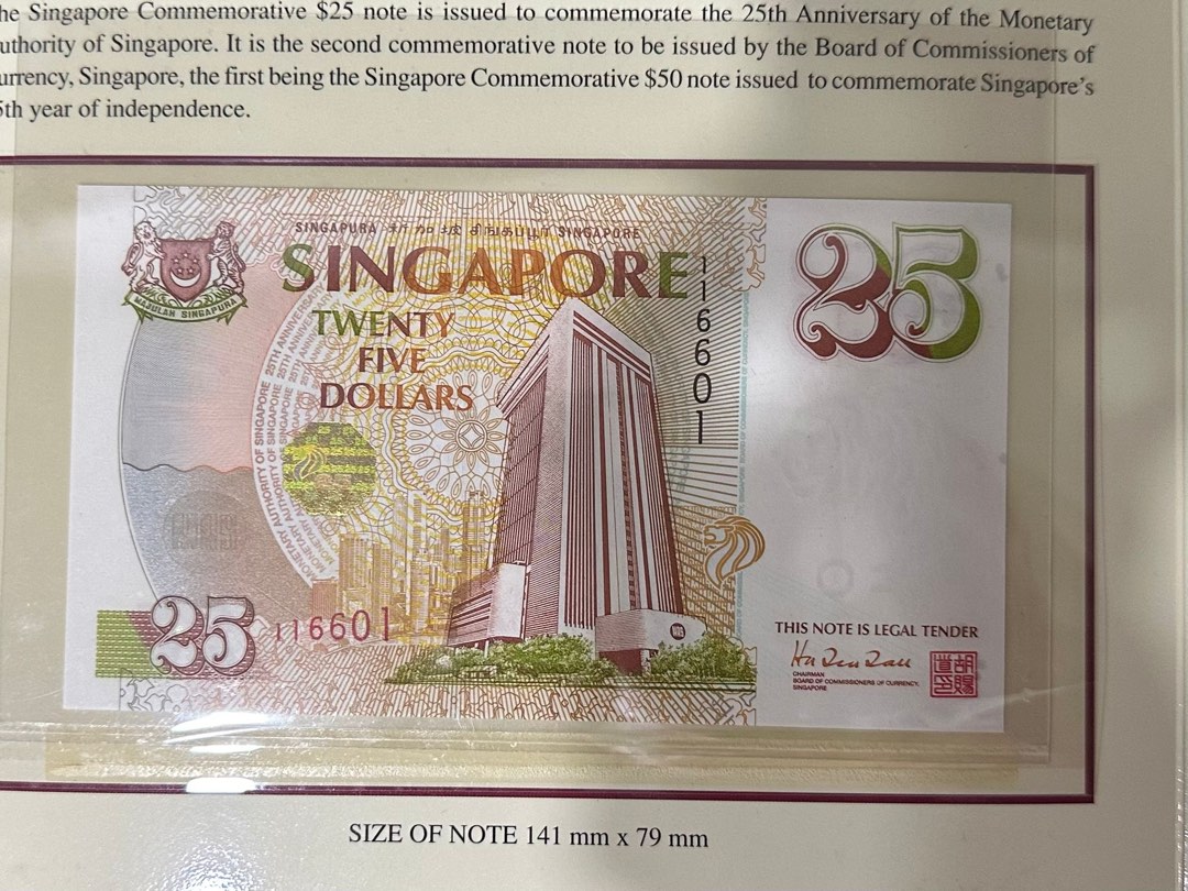 Singapore commemorative $25 note, Hobbies & Toys, Memorabilia ...