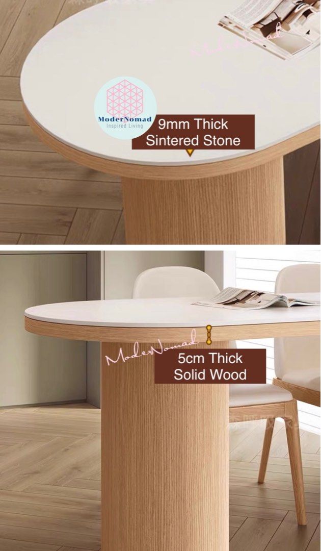 Sintered Stone Dining Table Set Optional Dining Chairs, Furniture & Home Living, Furniture ...