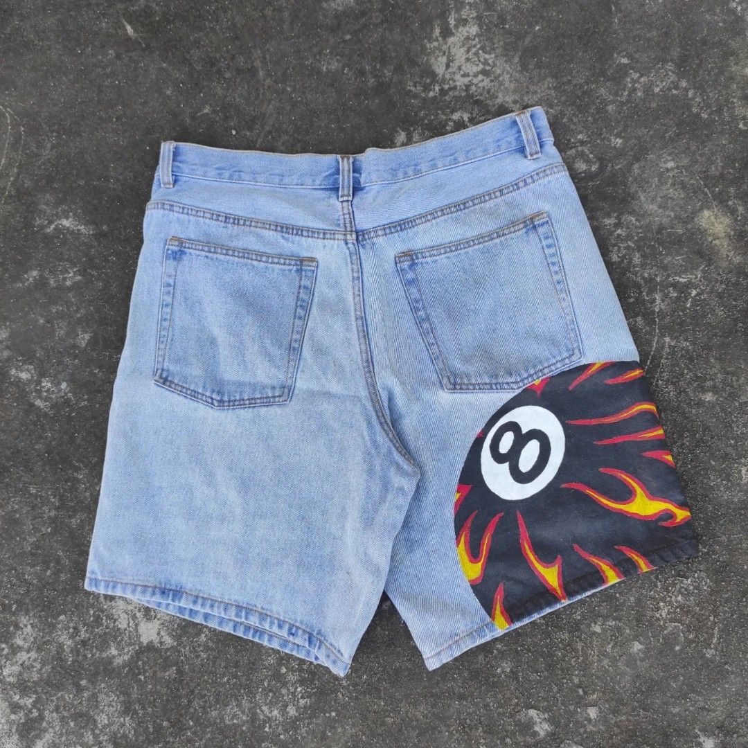 STUSSY HANDPAINTED JORTS, Women's Fashion, Bottoms, Shorts on Carousell