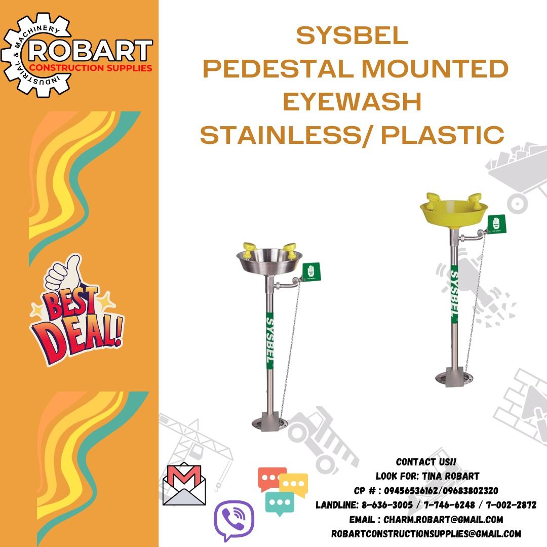 Sysbel Pedestal Mounted Eyewash, Commercial & Industrial, Construction ...