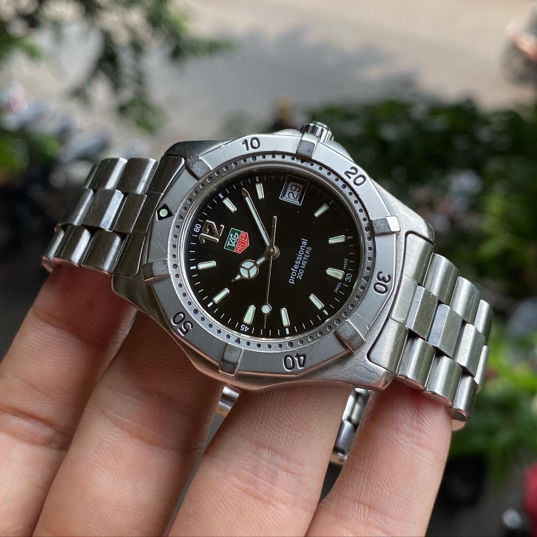 Tag Heuer Professional 2000 Black Dial WK1110-0 Quartz 38mm, Fesyen Pria, Jam Tangan di Carousell