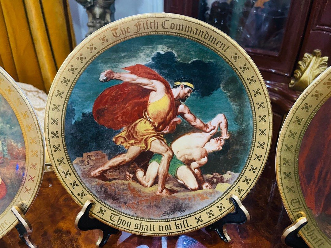 The 10 Commandments Set of 12 Plates, Furniture & Home Living, Home ...