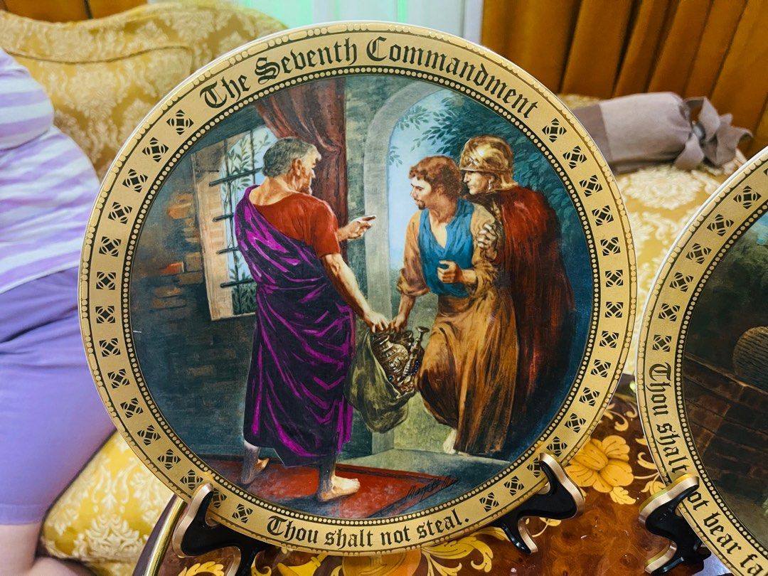 The 10 Commandments Set of 12 Plates, Furniture & Home Living, Home ...
