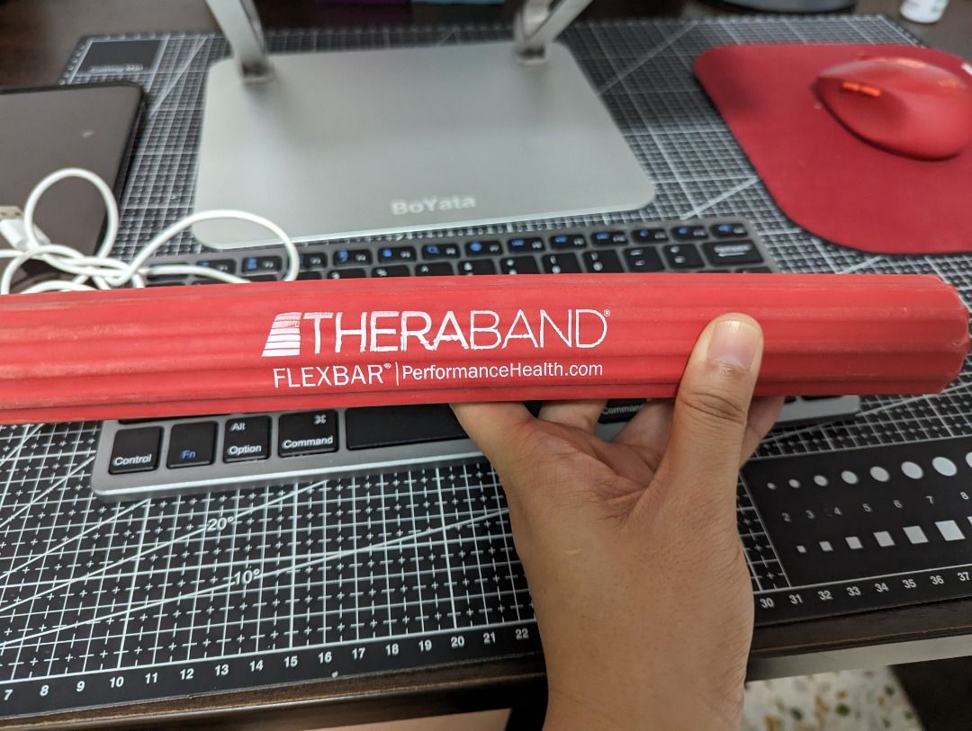 Theraband flexbar, fitness bar, grip strength, tennis elbow - Red 10lbs ...